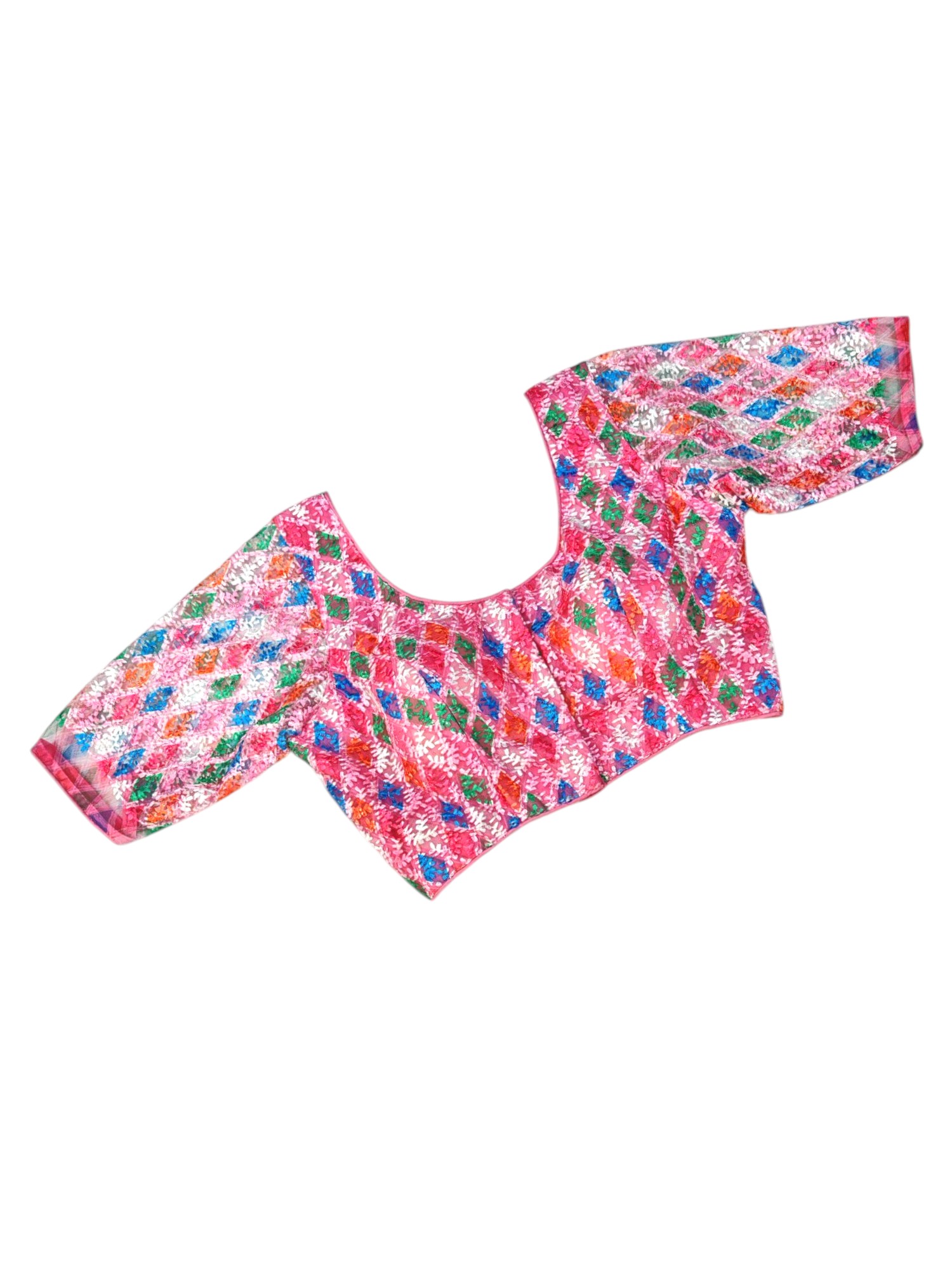 Multicolor Embroidery with Transparent Chamki work – Pink – Elbow ...